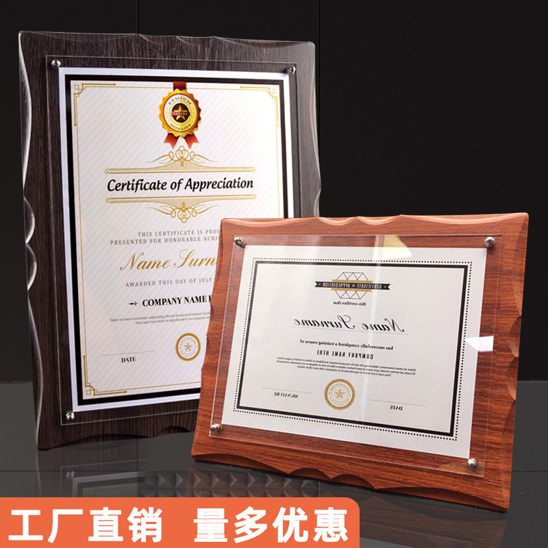 Certificate Frame Wooden a4 Certificate Display Wall Hanging Rack Swing ...
