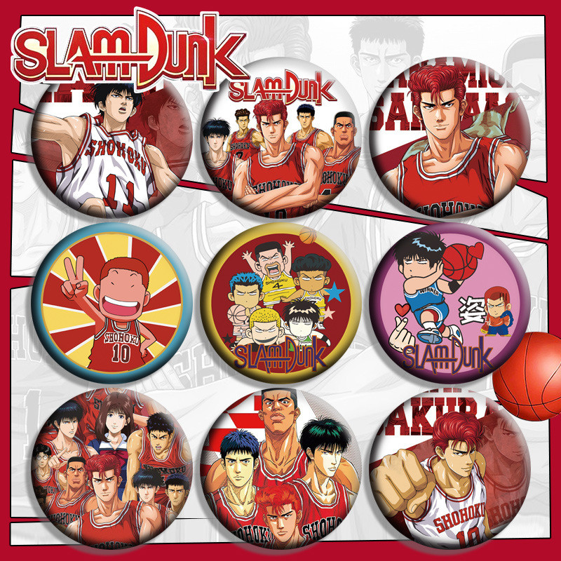Slam Dunk SLAMDUNK Badge Brooch Ornaments Sakuragi Hanado Kaede Rukawa ...