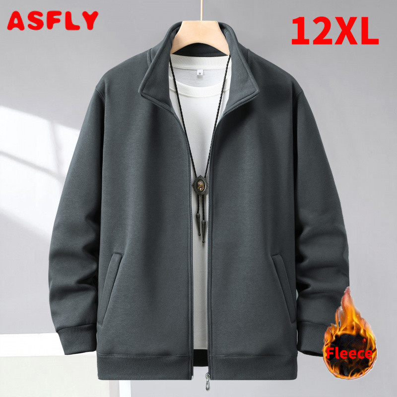 ASFLY Plus Size 10XL 12XL Jacket Men Winter Fashion Casual Stand-Up Collar Jacket Male Big Size ...