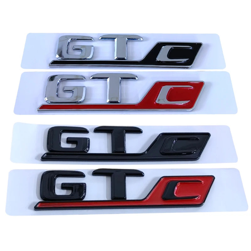 Black Chrome Red 3D ABS GT C GTC Logo Car Trunk Letters Emblem Badge For Mercedes AMG GTC ...