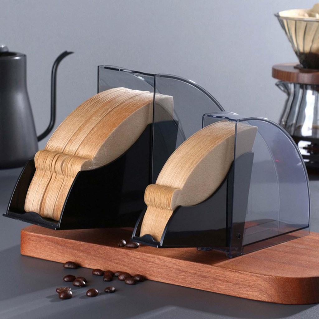 Coffee Filter Holder with Lid Dustproof Acrylic Coffee filter paper ...