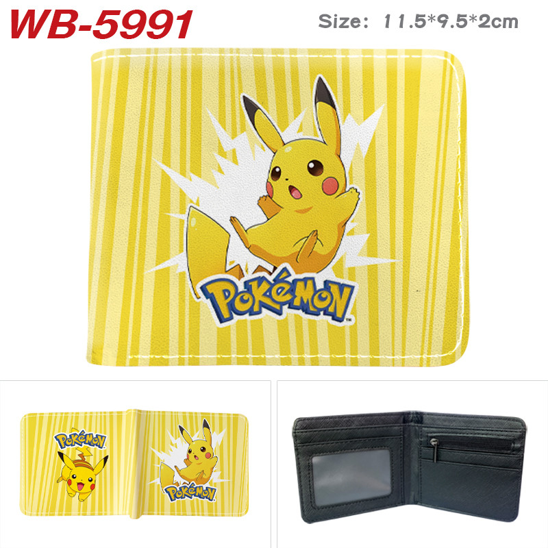 Pokemon Pikachu Card Casual Student Cartoon Short Wallet Kids Mini ...