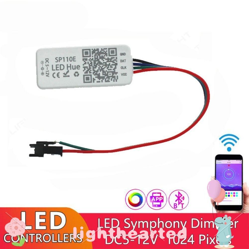 LIGHTHEARTED SP110E Led Controller, DC5-12V Individually Addressable Bluetooth Led Controller ...