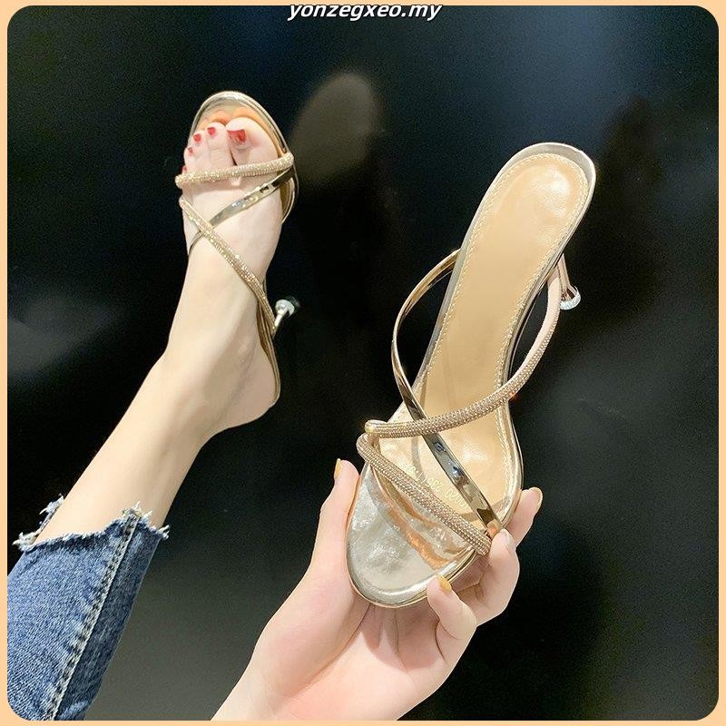 shoesking Shiny heel sandals | Shopee Malaysia