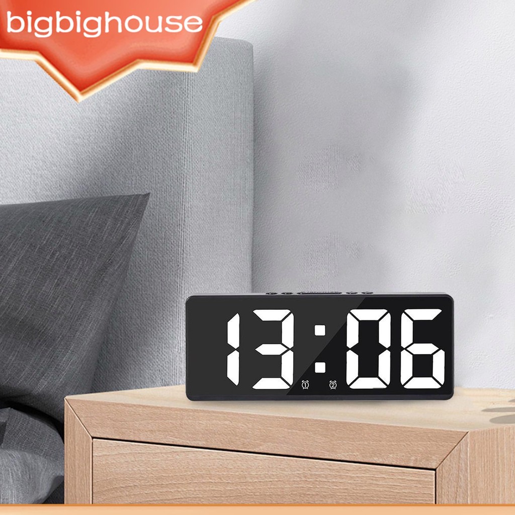 1/2/3 High-End Texture Digital Alarm Clock Mirror Surface Two Alarms ...
