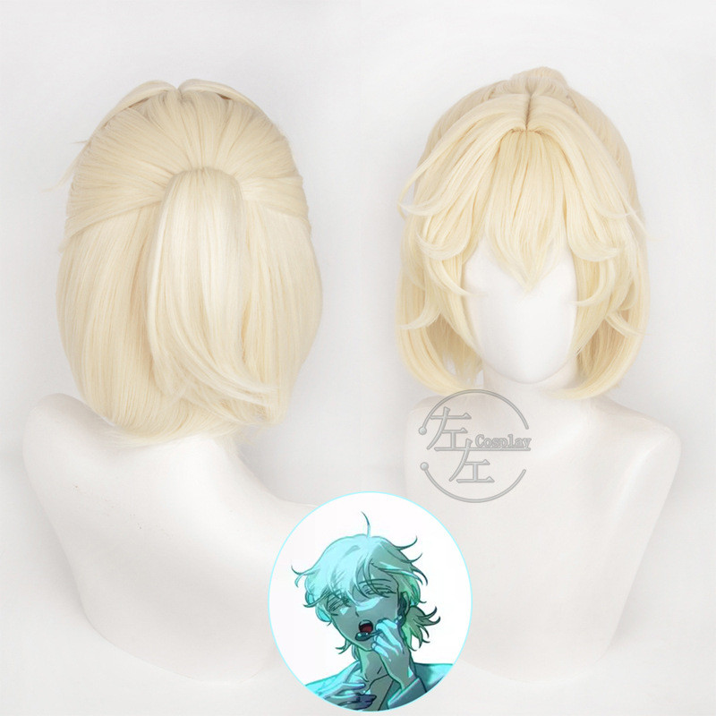 Luka Cosplay Wig Anime ALIEN STAGE Short Golden Ponytail Heat Resistant ...