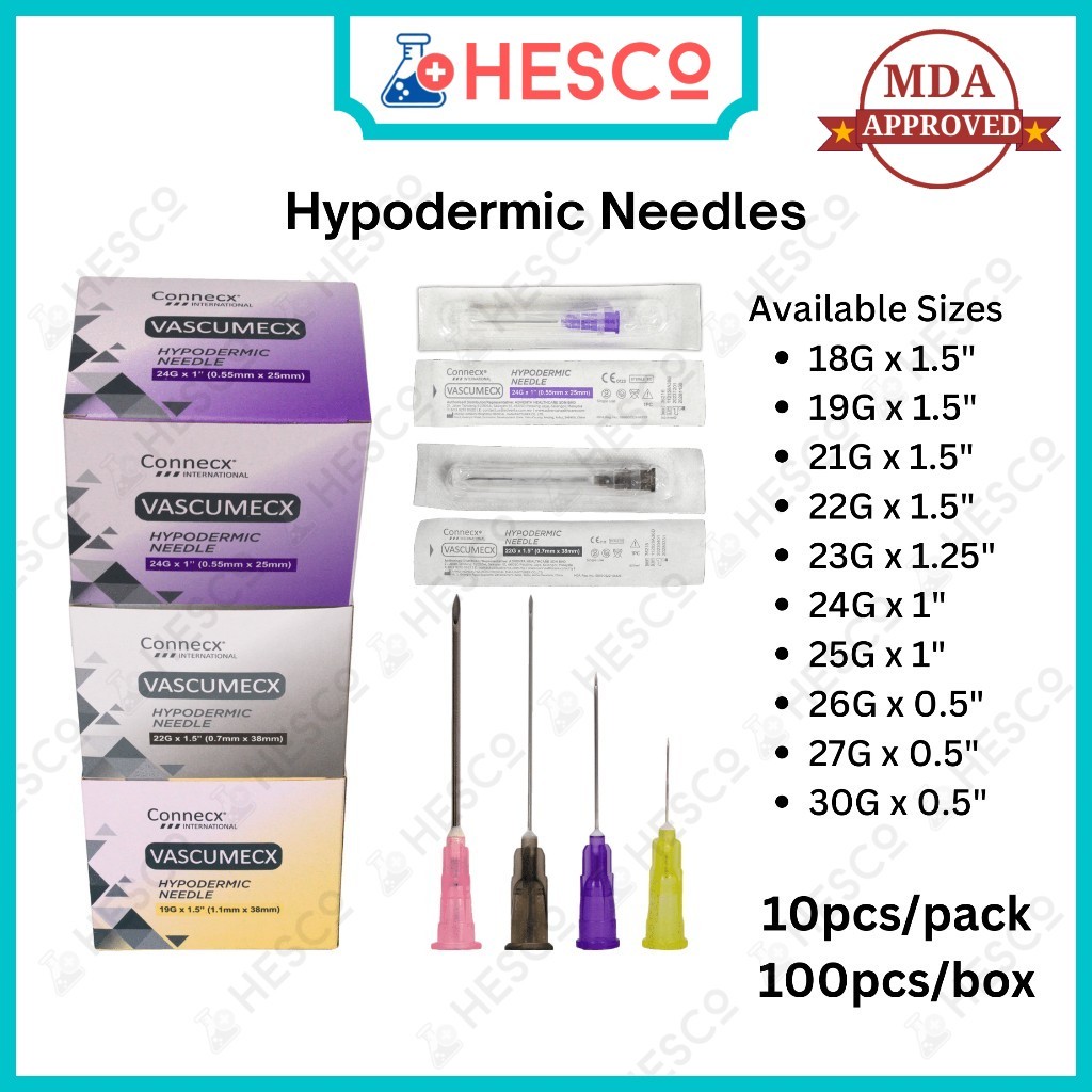 Jarum Needle Hypodermic Sterile Disposable — 10pcs/100pcs 18G 19G 21G ...