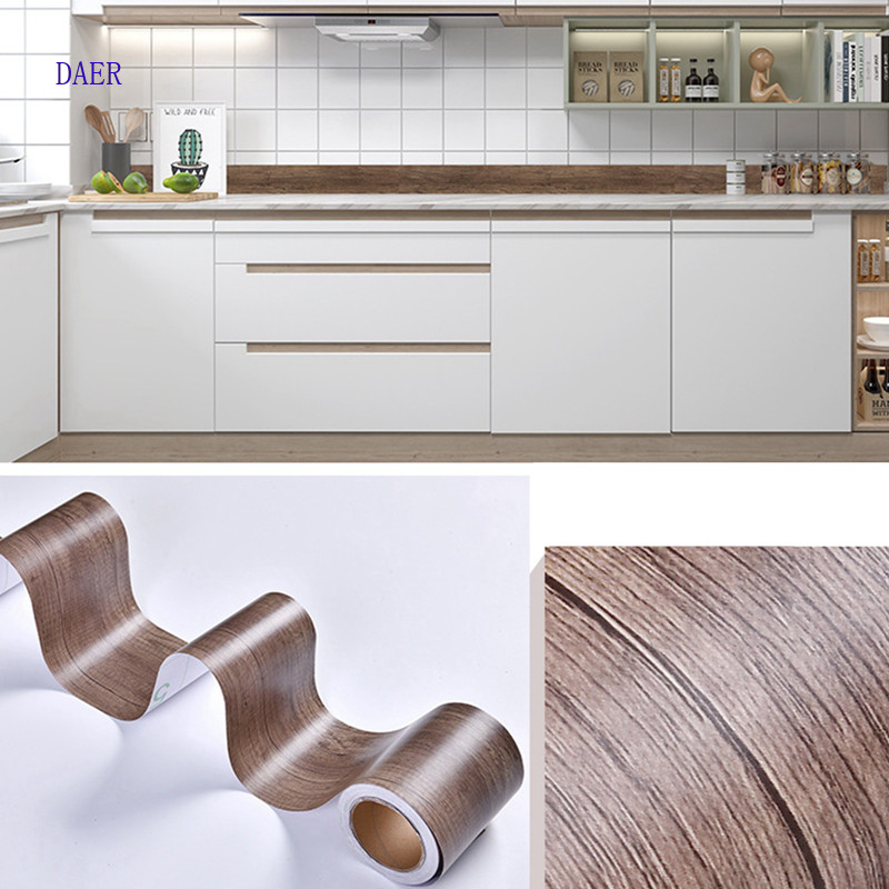 [Dear] 10m Self-Adhesive Wood Grain Baseboard Sticker Waistline Door ...