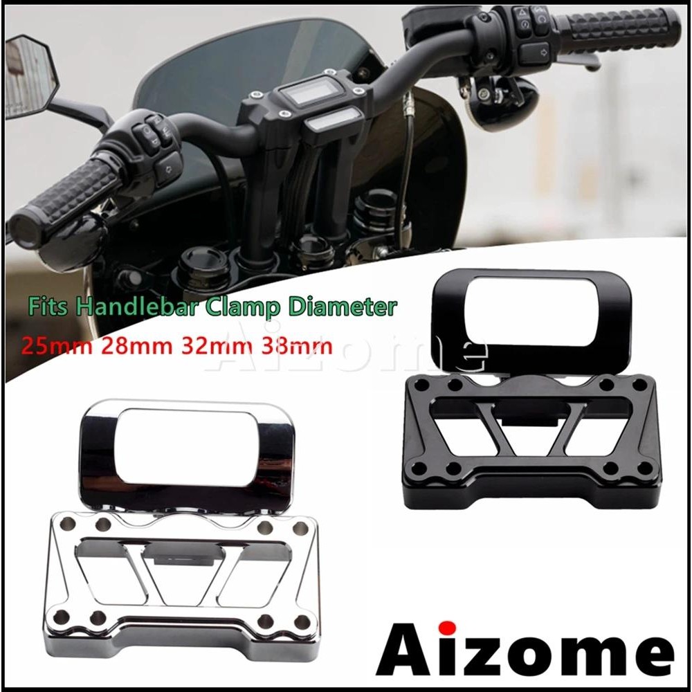 CNC Motorcycle Gauge Mount Risers For Harley Softail Street Bob FXBB ...