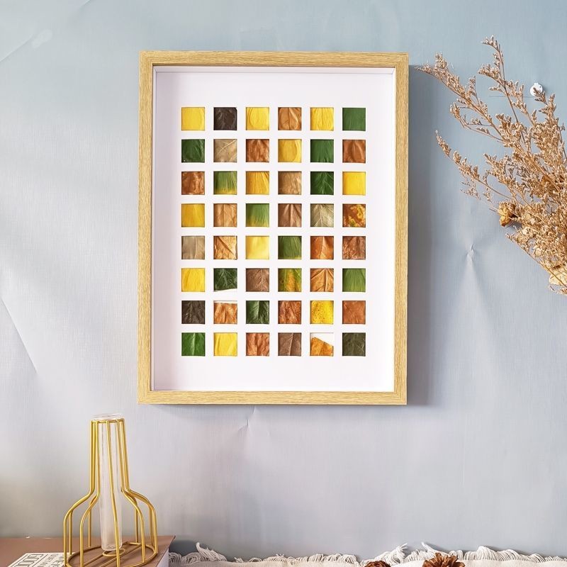 48 Grid Photo Frame Grid Photo Frame Multi-Grid Handmade Leaves Clay ...