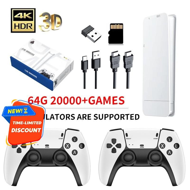 M15 4K Mini Retro Game Console 2.4G Wireless Controller 64GB 20000 ...