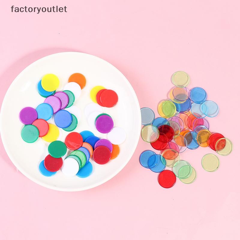 FCMY 100pcs Transparent Color Counters Counting Bingo Chips Plastic ...