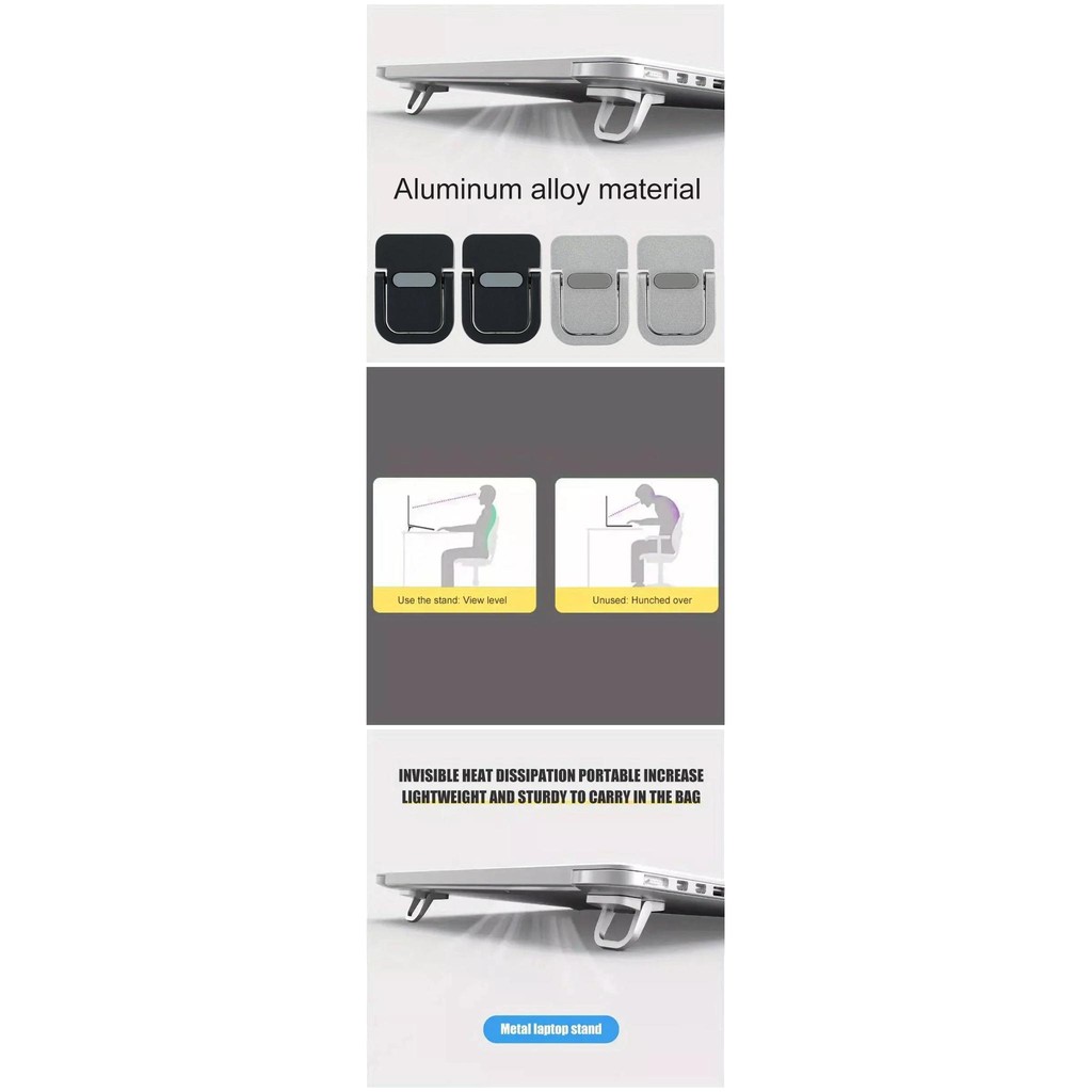 2Pcs Mini Alloy Laptop Stand Adjustable Notebook Cooling Holder Laptop ...