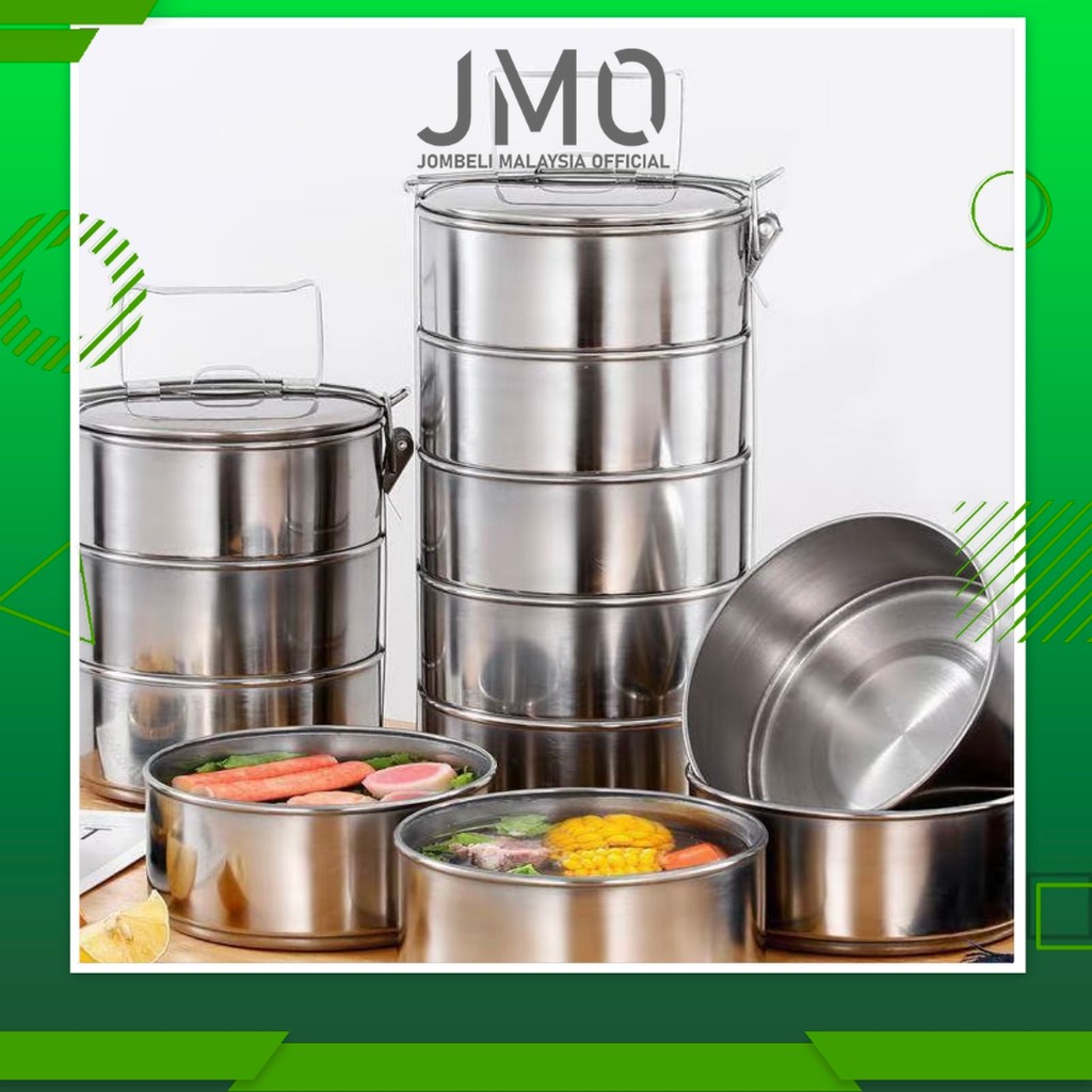 JMO Portable Food Carrier Storage Container 2/3/4/5 Tier Tiffin Lunch ...