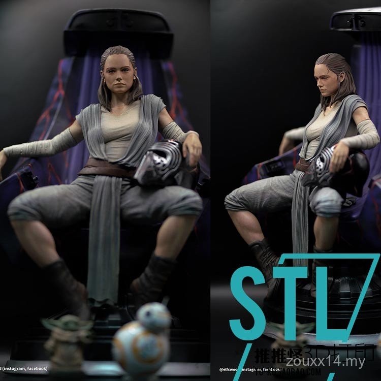 Rey Star Wars/3D Model Bercetak Fail STL Rajah Kosong Putih | Shopee ...