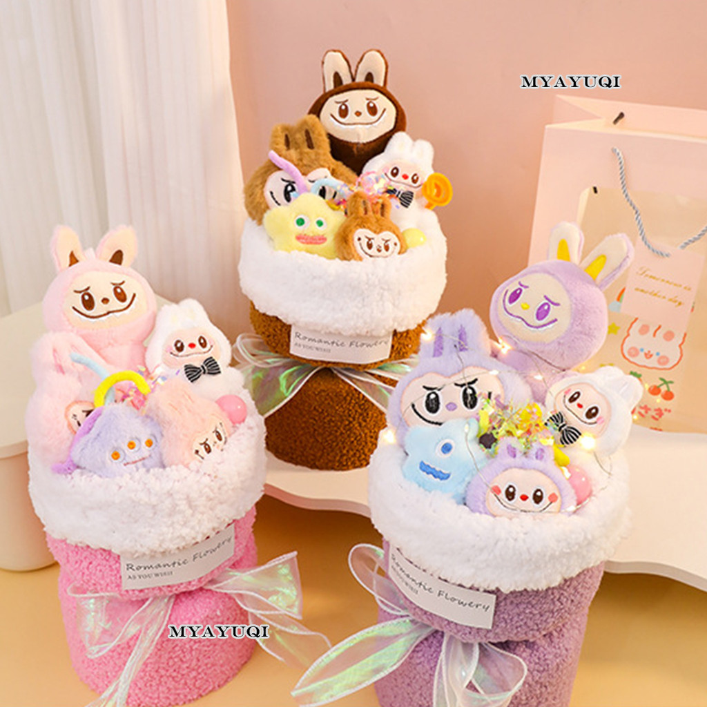⭐Moo Baby Labubu Bouquet Labubu Flower Graduation Bouquet Convo Hadiah ...
