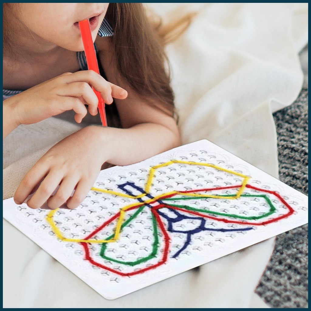 Sensory Thread Board Colorful Threading Sensory Board Interactive ...