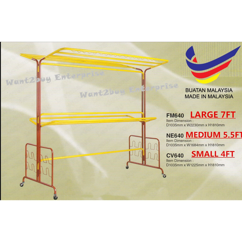JOY Clothes Drying Rack with Roller 3V Strong Metal Towel Stand Hanger ...