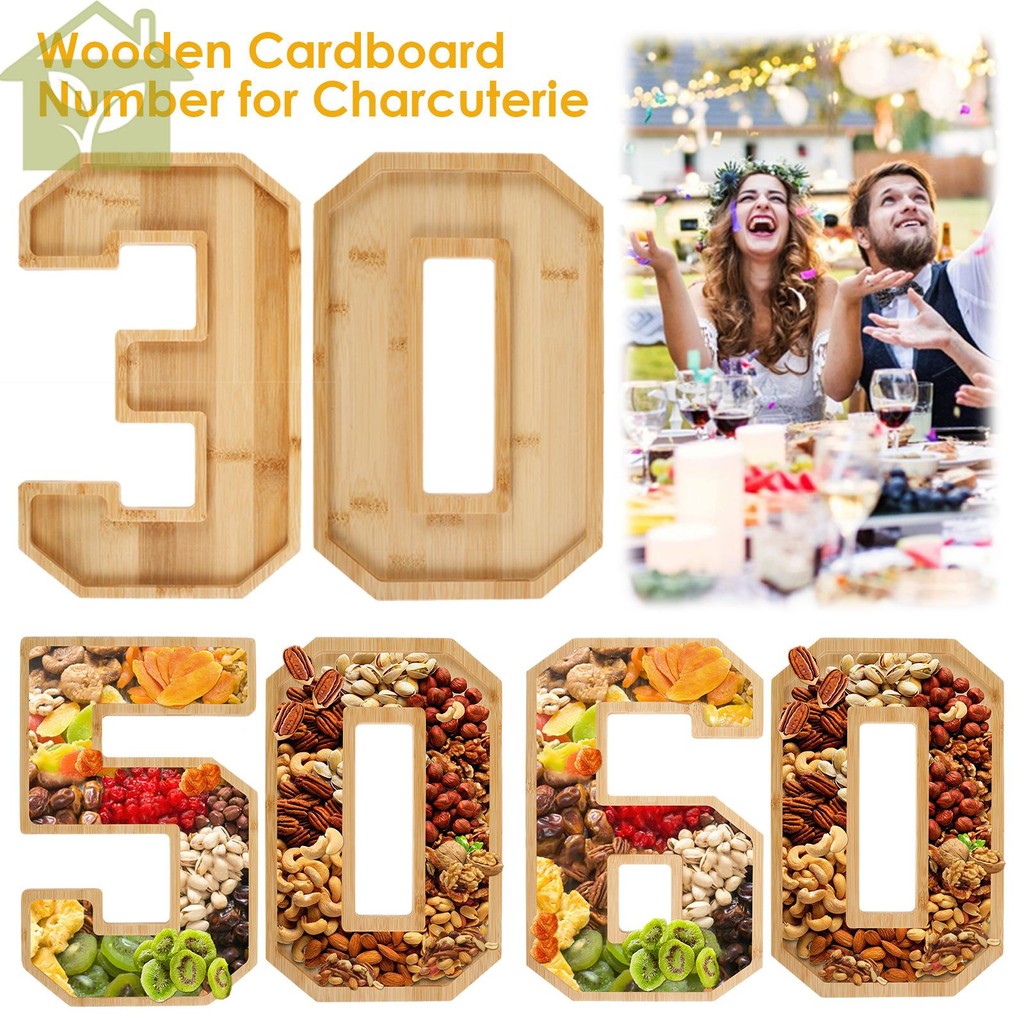 Charcuterie Number Board Wood Cardboard Number Tray Fillable Number ...