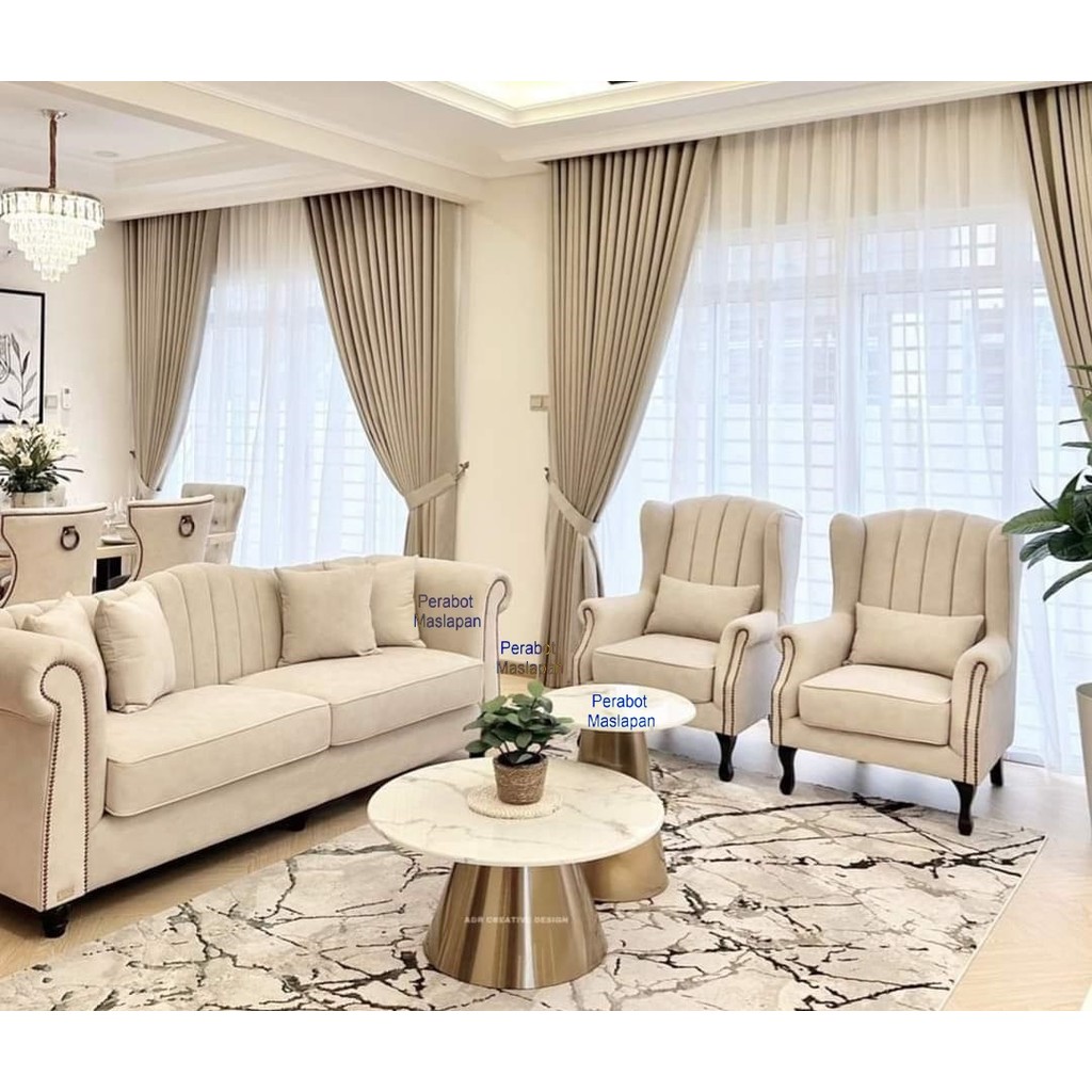 Harga Termurah Sofa Baldu 3 Seater + 2 Kerusi Baldu | Shopee Malaysia