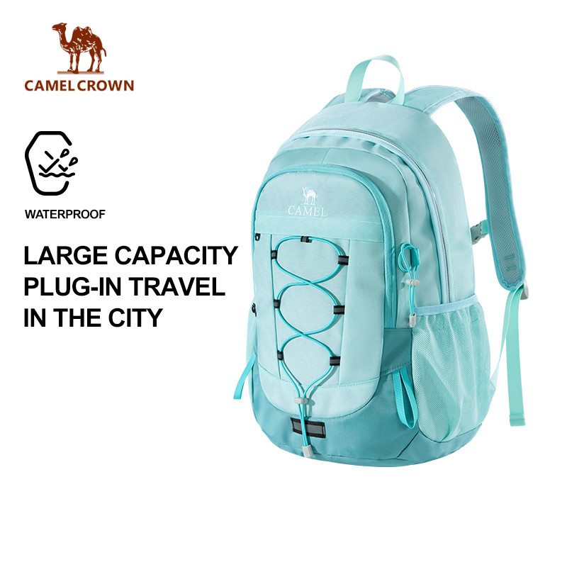 CAMEL CROWN 30L Tear-resistant Waterproof Sky Blue Outdoor Backpack, Lightweight Backpack ...