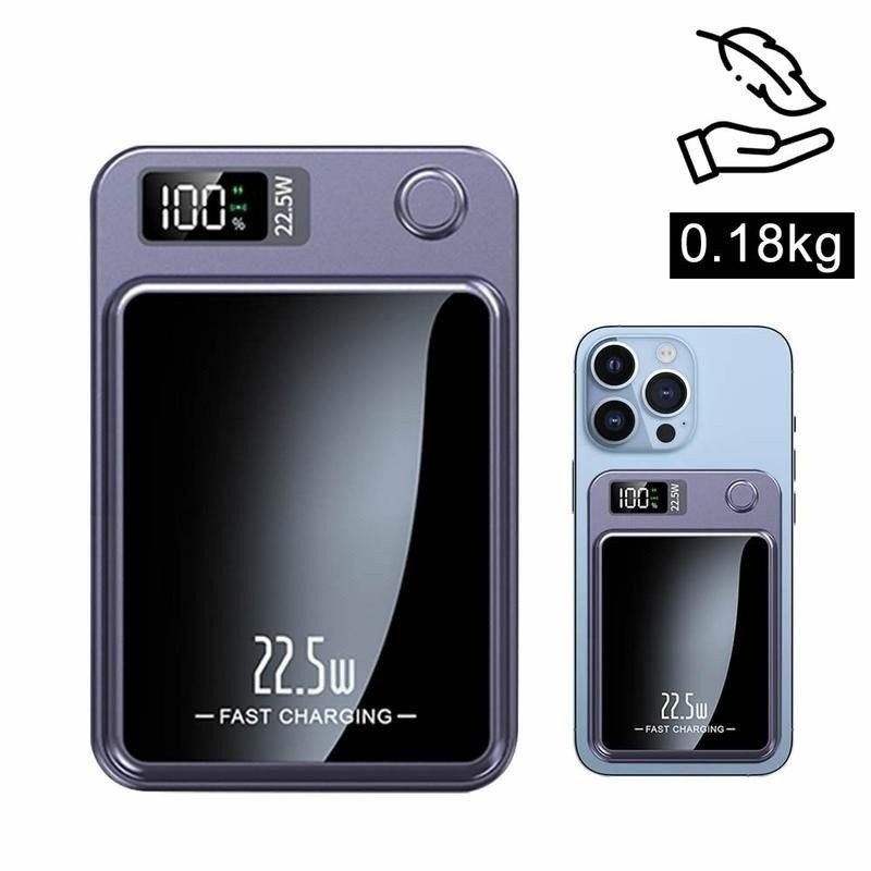 MagSafe fast charging 10000mAh Power Bank 2 dalam 1 Wireless Magnetic ...