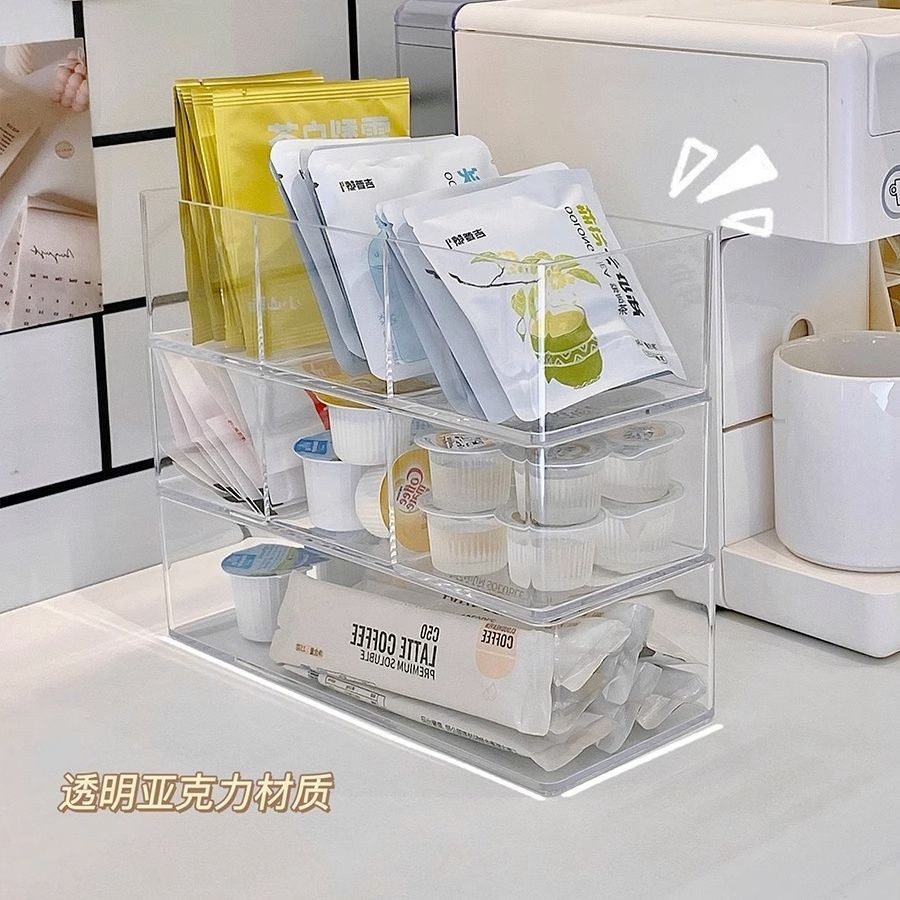 Drawer Tea Bag Storage Box Compartment Stackable Office Coffee Corner ...