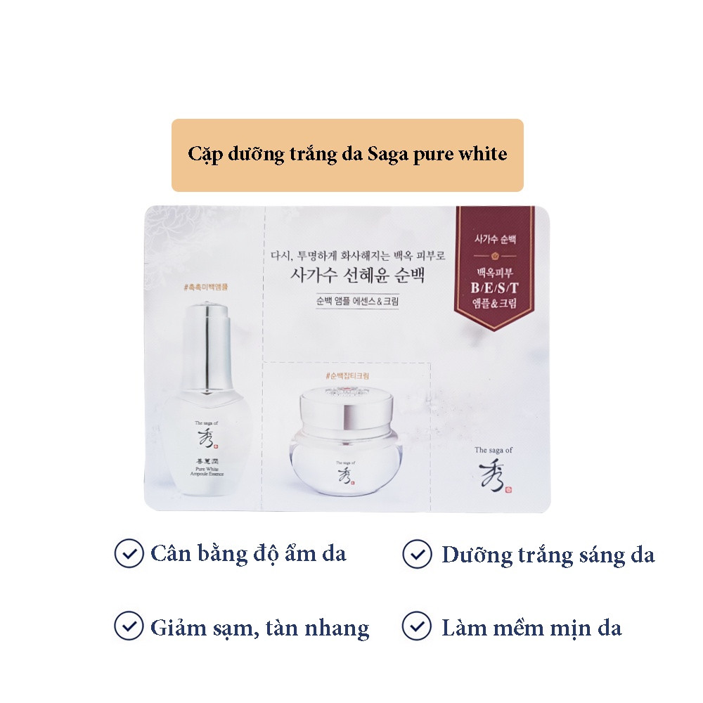 Korean Whitening Combo Saga Pure White Reduces Freckles, Balances ...