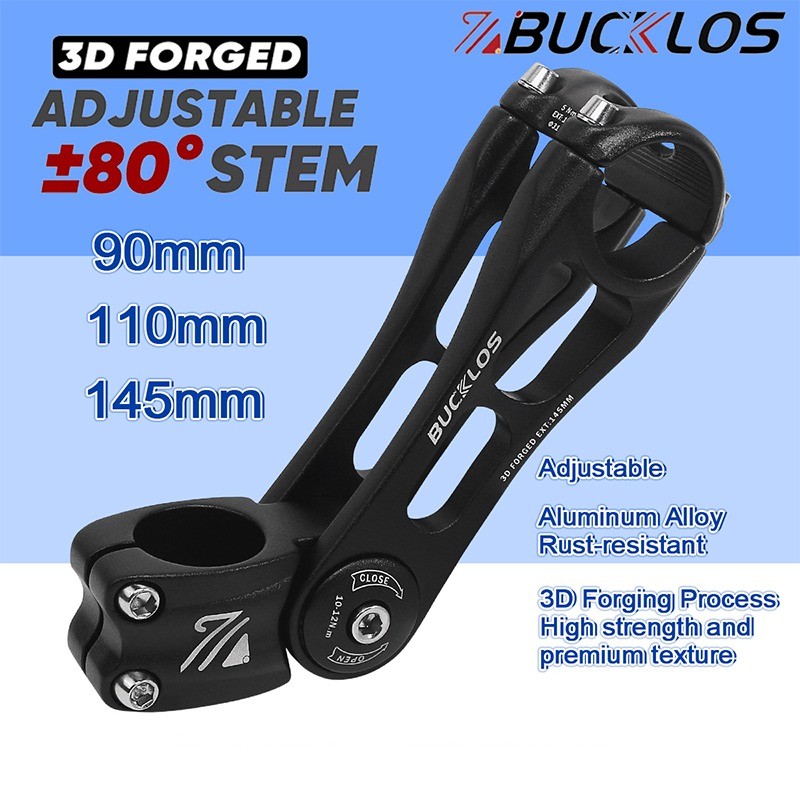 BUCKLOS Bicycle Stem Adjustable MTB Stem 3D Forging Process Ultra Light ...