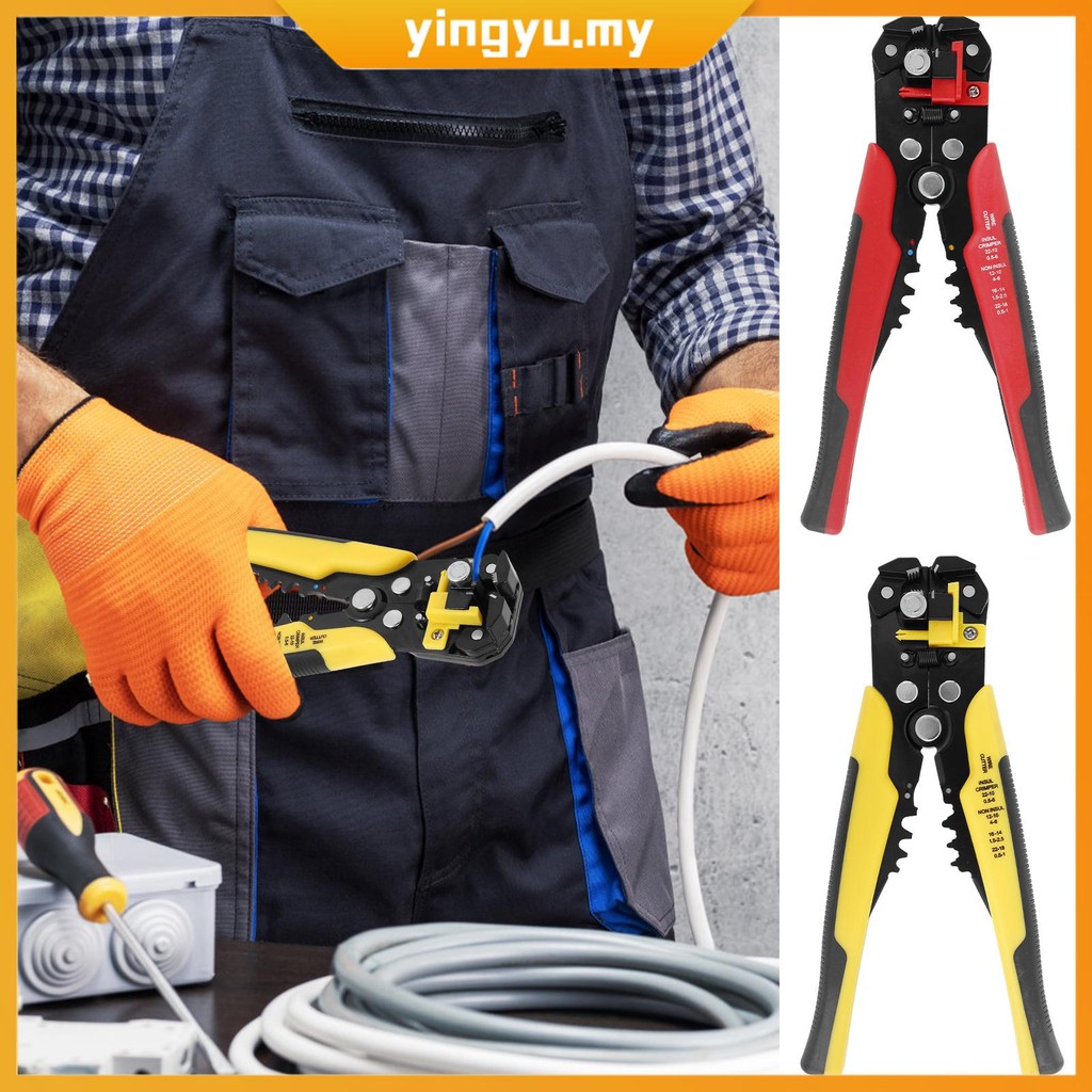Wire Stripper Plier 24-10AWG Adjustable Cable Stripping Cutter ...
