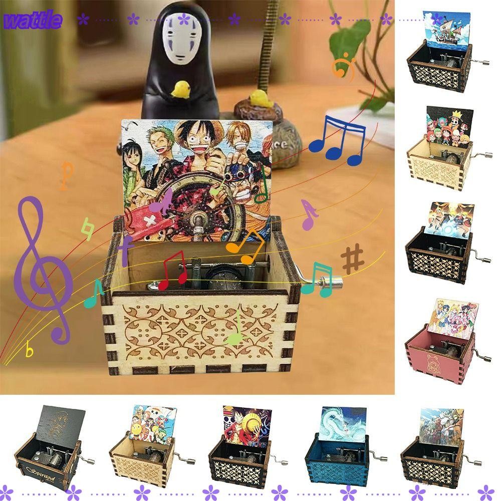 WA-SPORT Wooden Music Box, Fashion Hand Crank Carved Musical Box, One ...