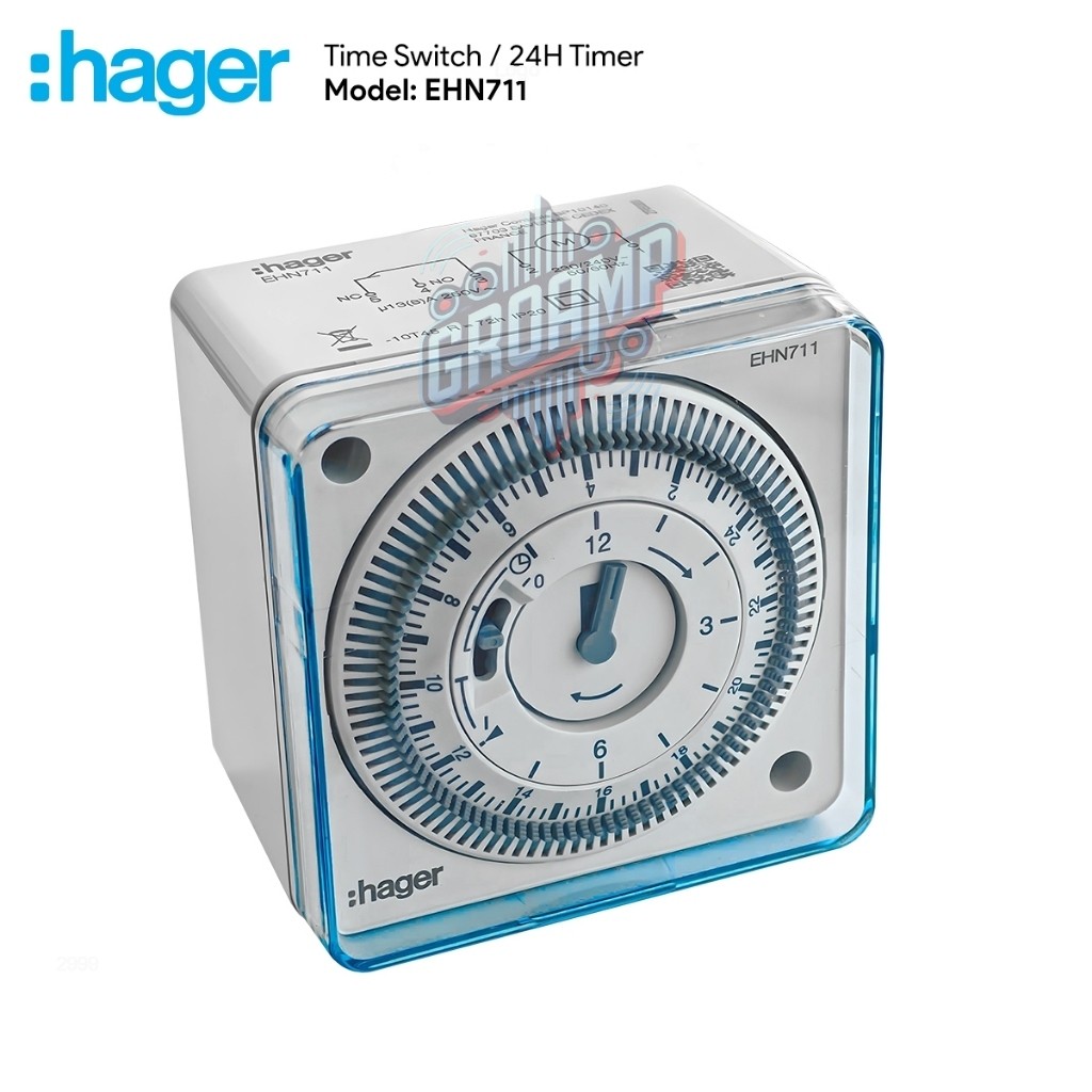 Original Hager Time Switch EH711 ENH711 Timer 24 Hours & Reversed 16A ...