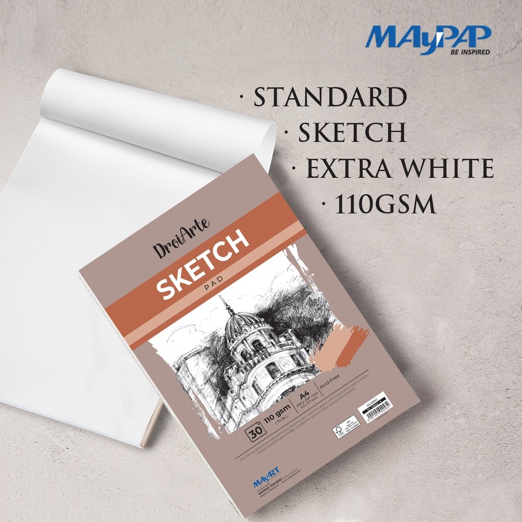 MayArt Sketch Drawing Pad 110gsm / A3 / A4 / 11X15" | Shopee Malaysia