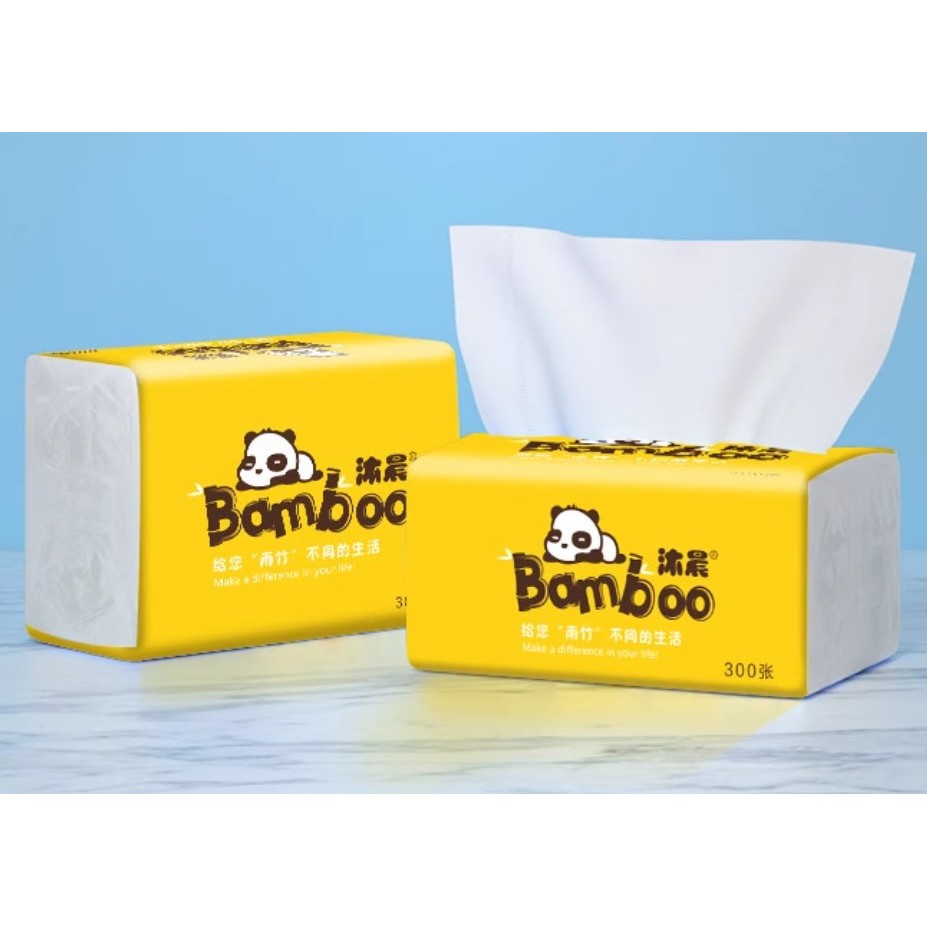 Bamboo Facial Tissue Paper 4 Ply x 300’s / Non-Fluorescent Facial ...