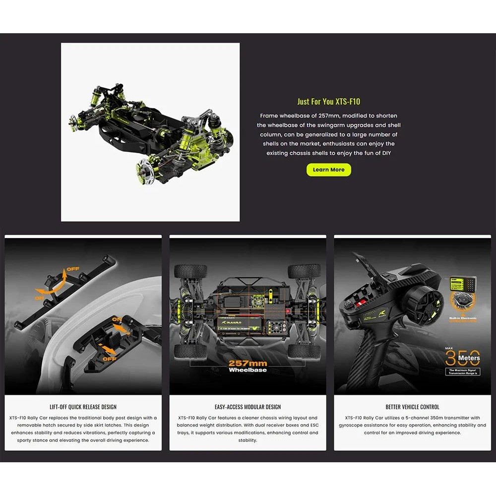 Rlaarlo XTS-F10 Brushless RC Rally Racing 1/10 Electric Remote Control ...
