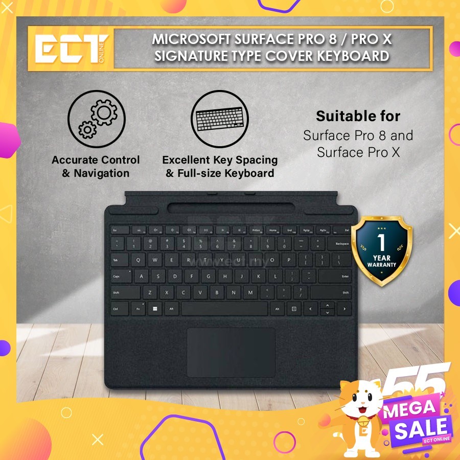 Microsoft Surface Pro 8 / Pro X / 11 Signature Type Cover Keyboard ...