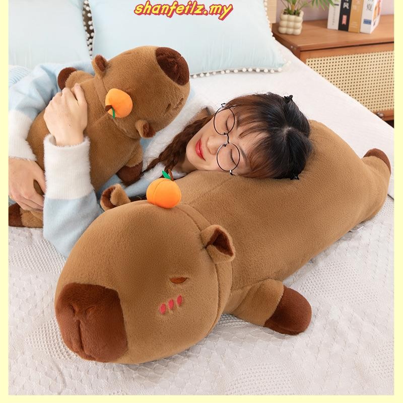Cevo 100cm Capybara long plush sleeping pillow cute plushie capybara ...