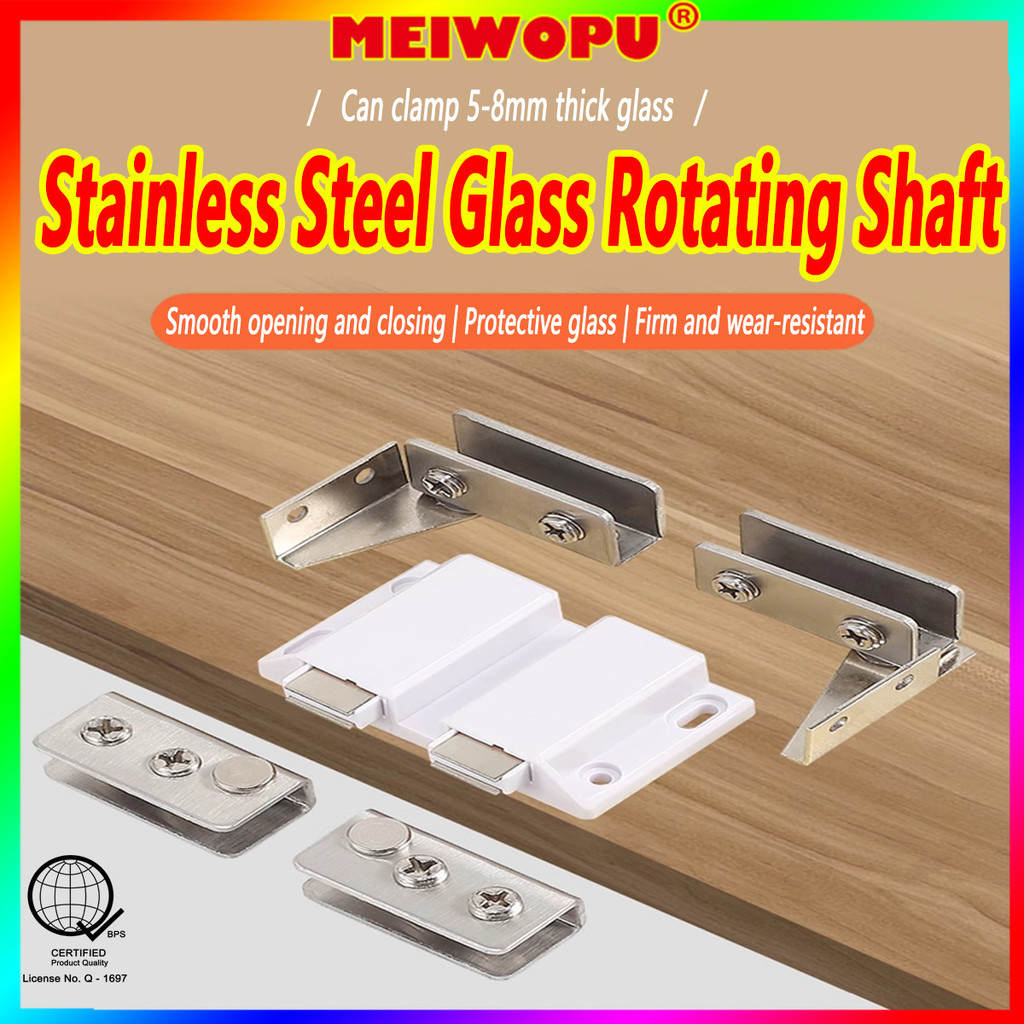 Stainless Steel Glass Rotating Shaft Non Perforated Cabinet Clamp ...