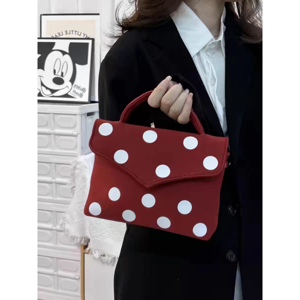 Polka dot [Retro polka dot] High-End Red Retro polka dot Small Square ...