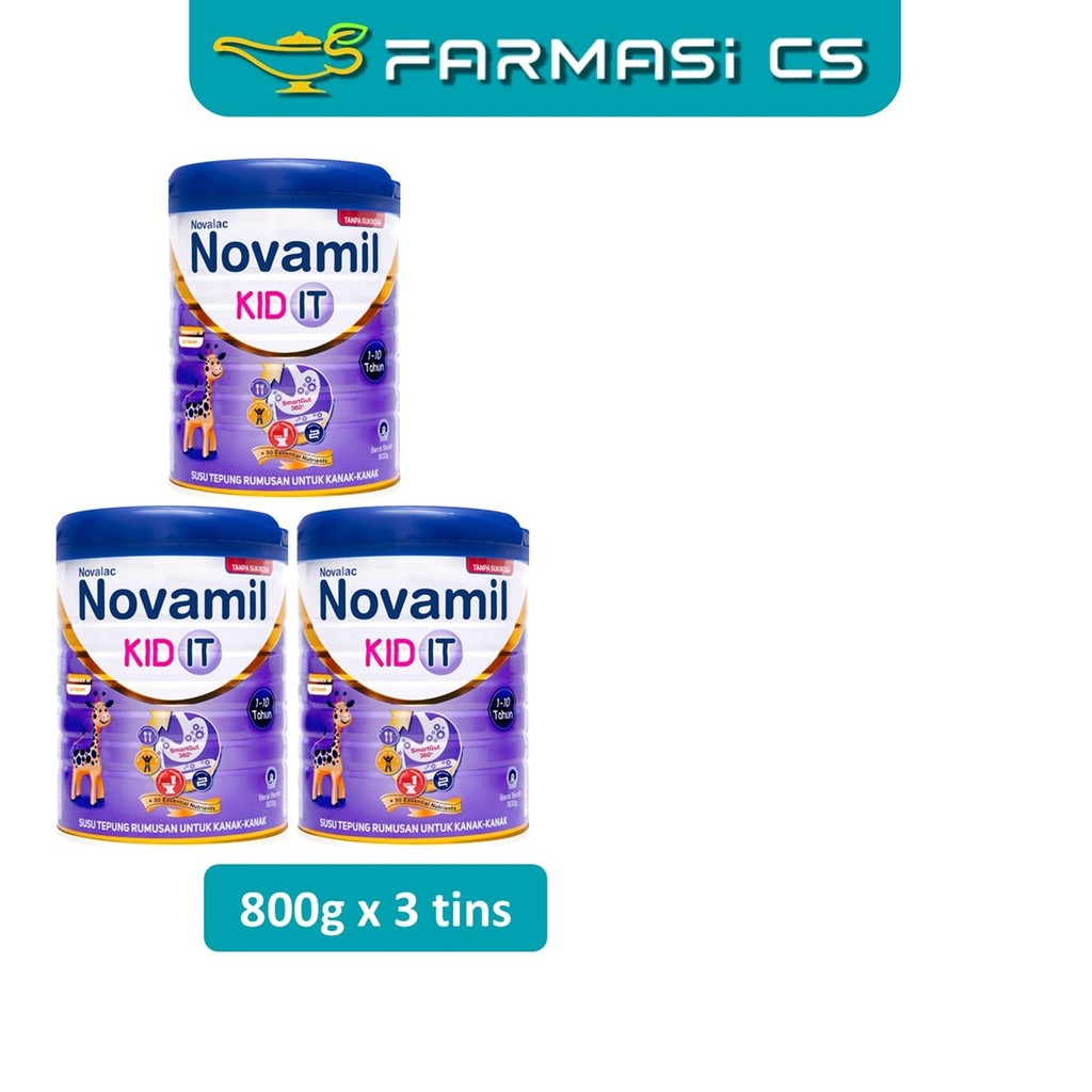 Novalac Novamil KID IT (1-10 years old) 800g x 3 TINS EXP:10/2026 ...