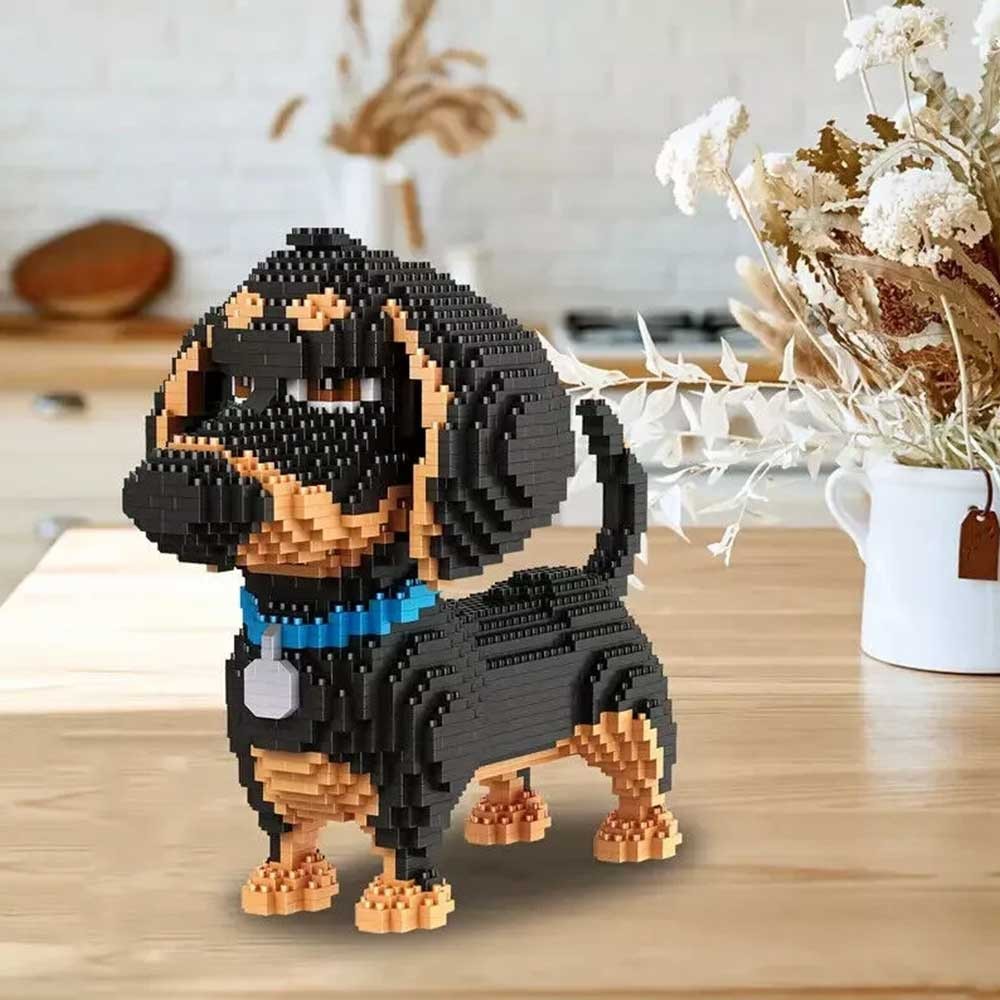 Building Blocks Set Dog Animal Model Dachshund Figure Puppy Bricks Toy ...