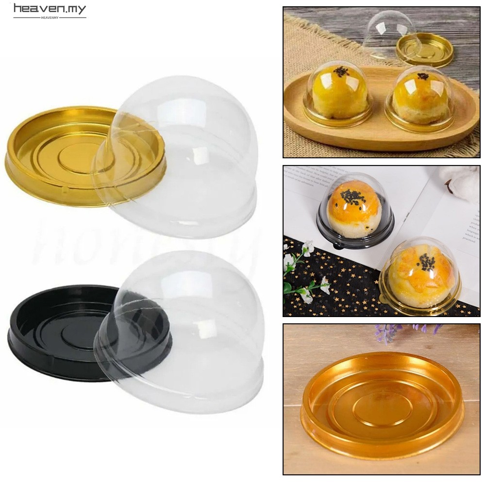 HEAVEN-MY [high quality] 50PC Clear Plastic Mini Cupcake Boxes Cake ...