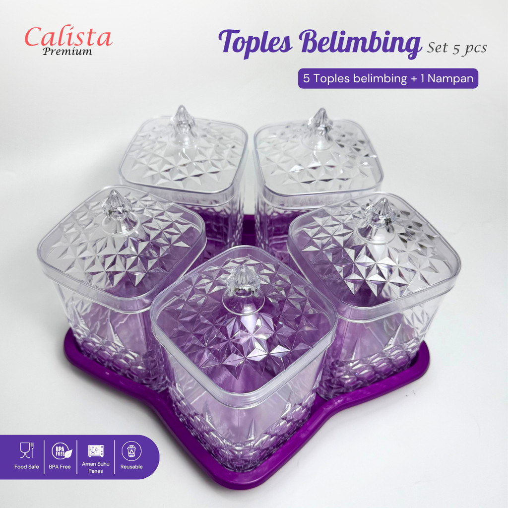 [CALISTA] Starfruit Jar Set of 5 | Eid Jar Set of 5 Pcs with Container ...