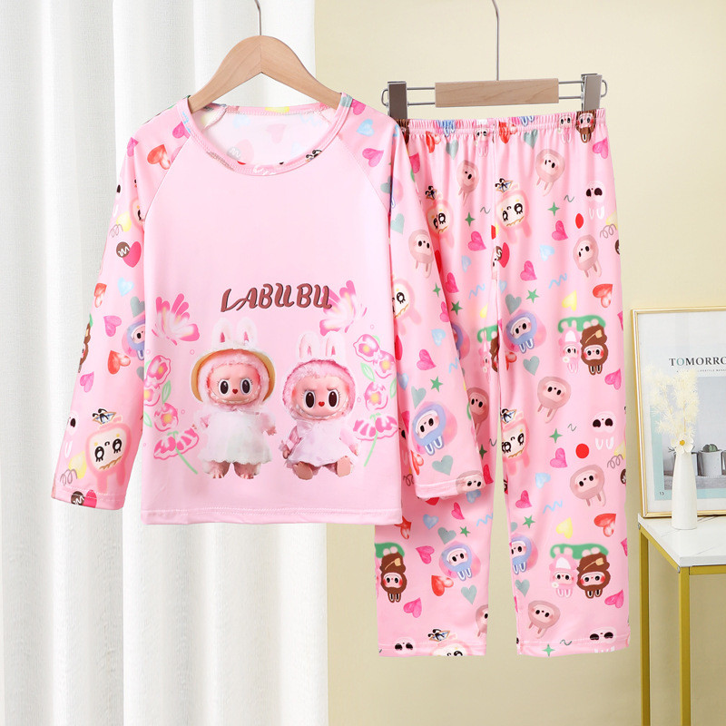 Labubu uniseks lengan panjang kidscartoon piyama nightgown ...