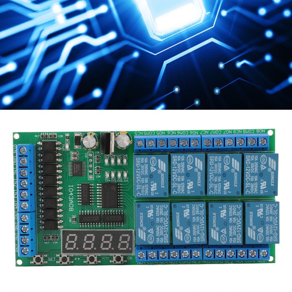 Bamaxis Timer Delay Relay Module 8 Channel Momentary Bistable Timing Multifunction Loop ...