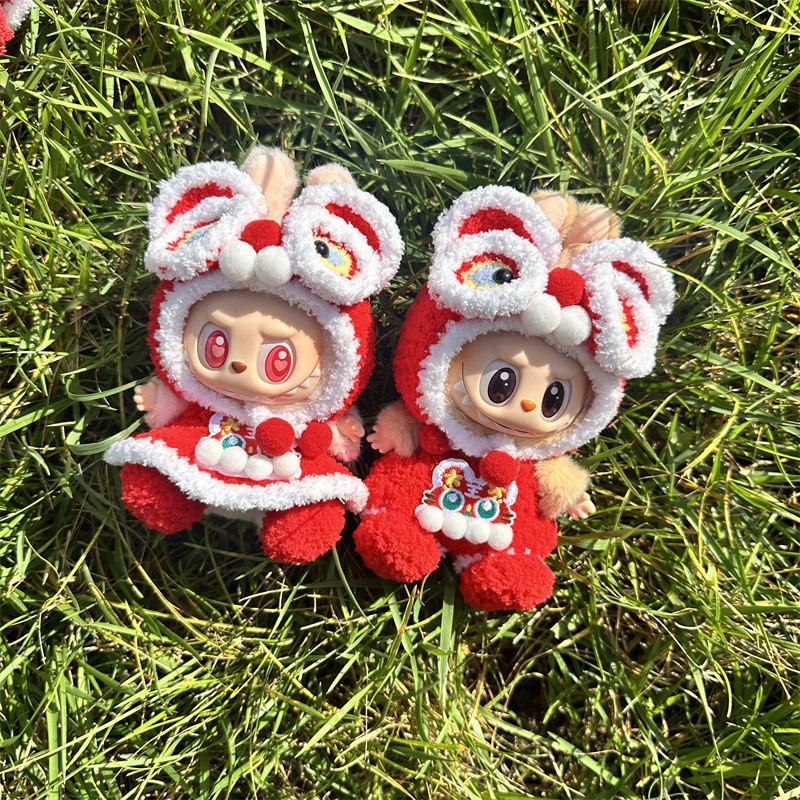 ((Doll Not Included) 15cm labubu V2 Handmade New Year Clothes ...