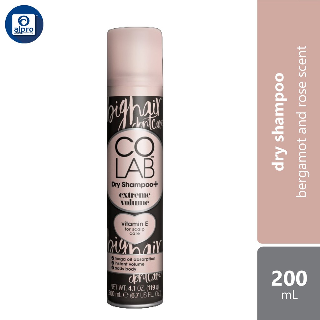 Colab Dry Shampoo Plus Extreme Volume 200mL | Bergamot and Rose Scent ...
