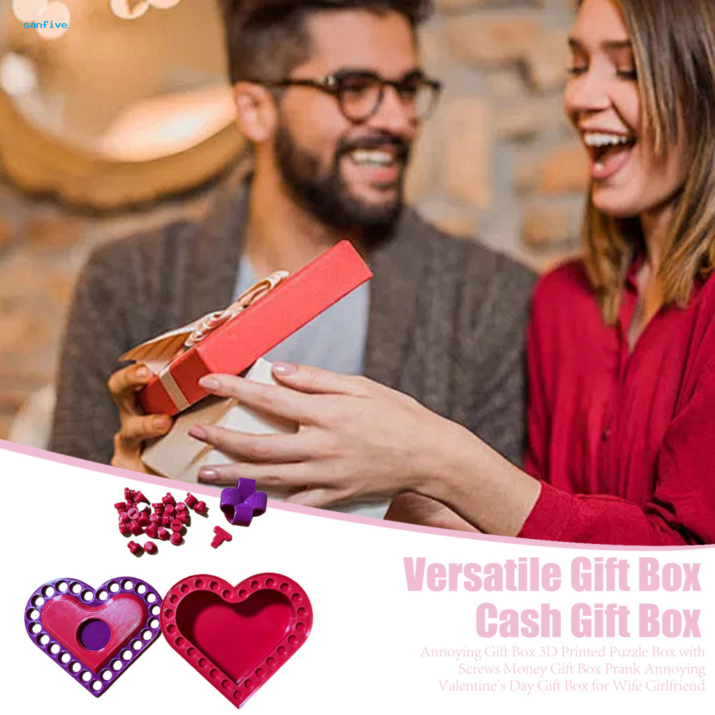 Heart-shaped Gift Box Gift Card Holder Tricky Money Puzzle Box Funny ...