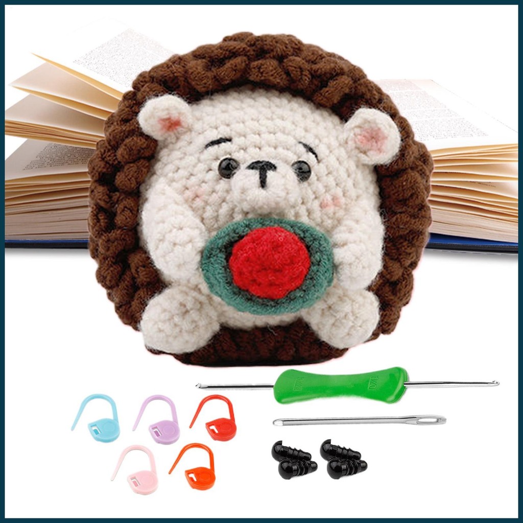 Hedgehogs Crochet Set for Starters Colorful Knitting Kit for Beginner ...