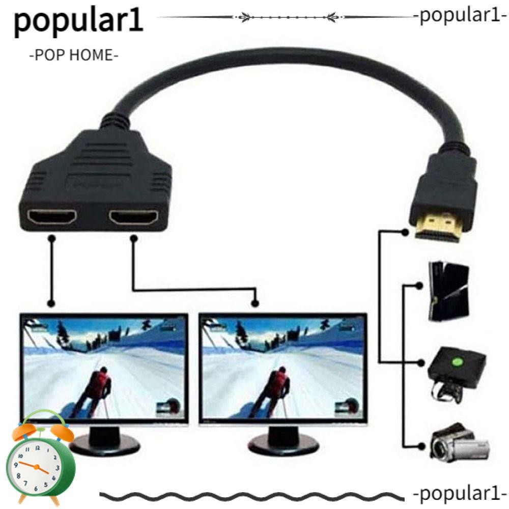 POP HDMI Splitter Adapter, 1080 1 Input 2 Output Video Cable, 2023 ...